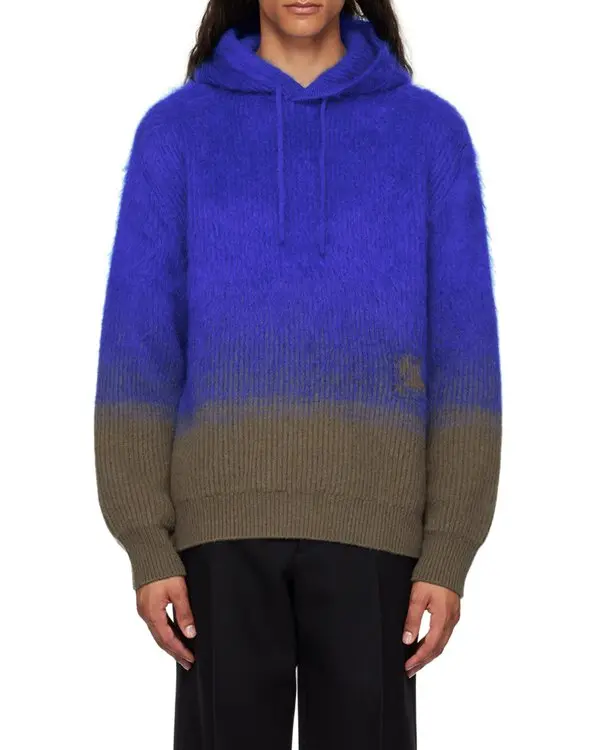 Burberry Two-toned Logo Intarsia-knit Hooded Jumper