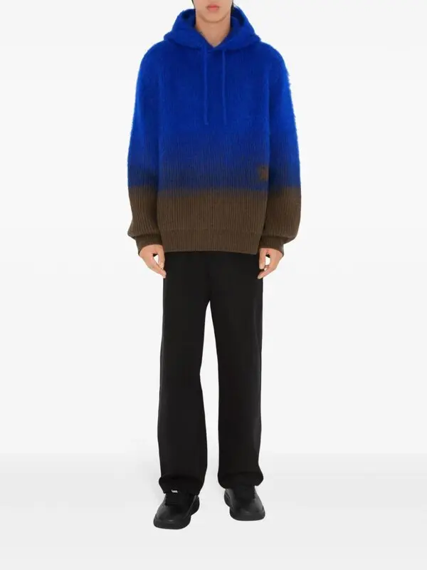 Burberry Two-toned Logo Intarsia-knit Hooded Jumper
