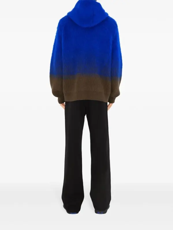 Burberry Two-toned Logo Intarsia-knit Hooded Jumper