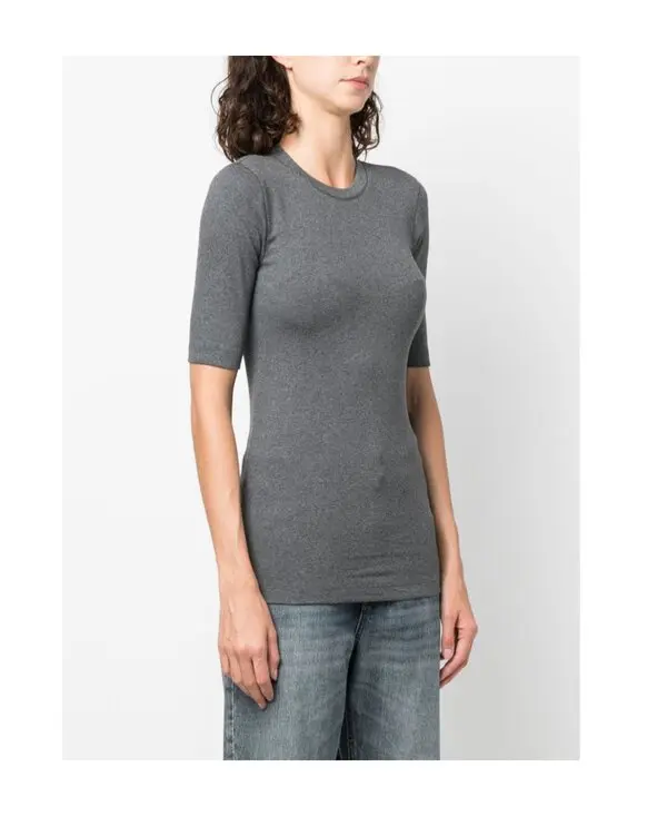 Brunello Cucinelli Embellished Collar T-shirt - Gray