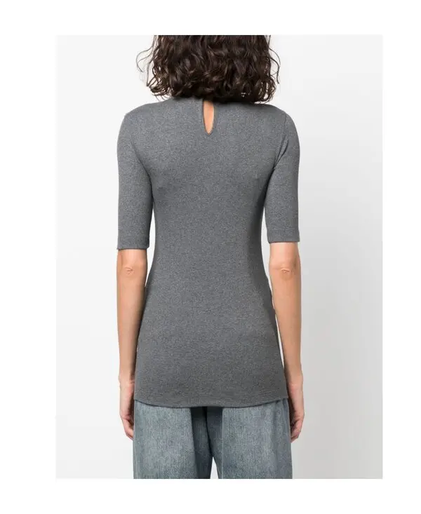 Brunello Cucinelli Embellished Collar T-shirt - Gray