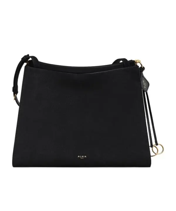 Alaïa Le Click Medium Square Bag In Nubuck - Black