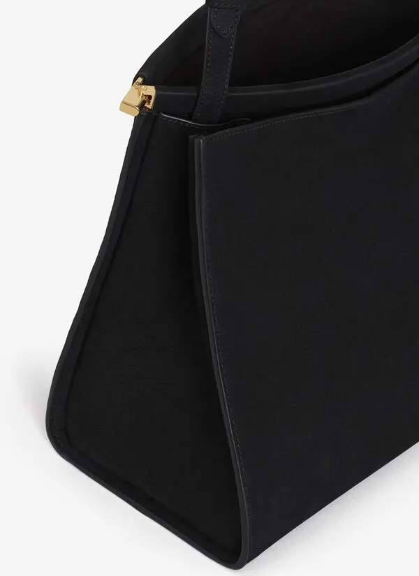 Alaïa Le Click Medium Square Bag In Nubuck - Black