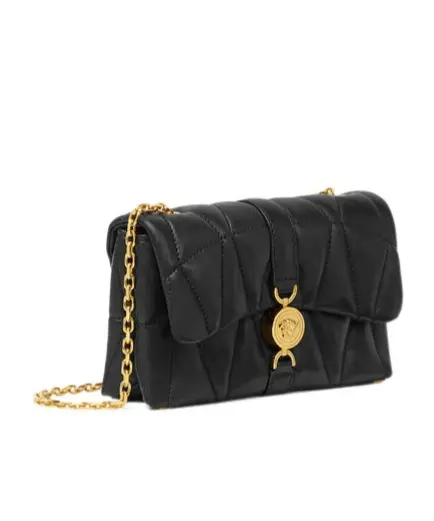 Versace Quilted Mini Crossbody Bag - Black/gold