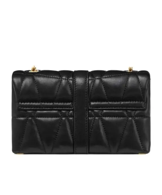 Versace Quilted Mini Crossbody Bag - Black/gold