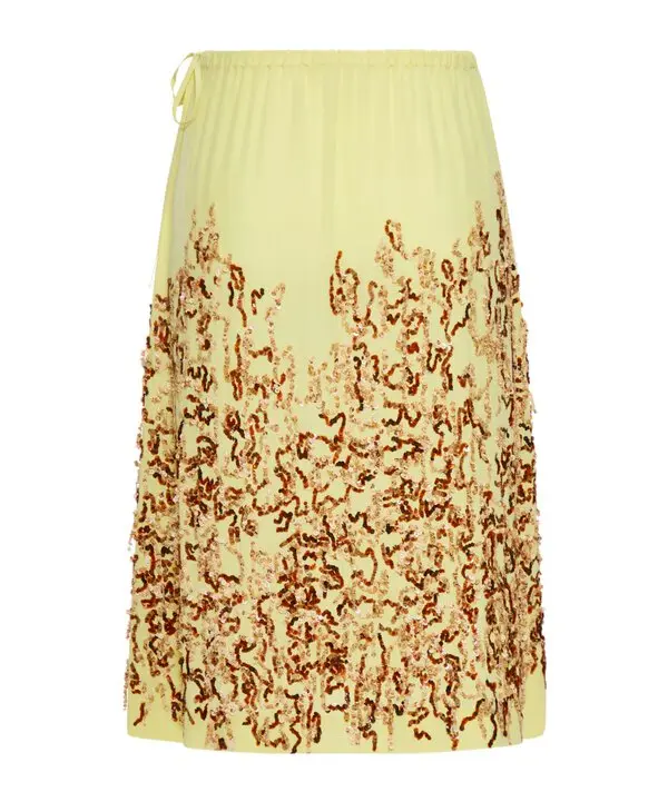 Dries Van Noten Embellished Midi Skirt - Lime