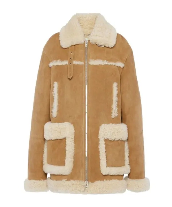 MAISON MARGIELA Shearling Caban Jacket - Camel