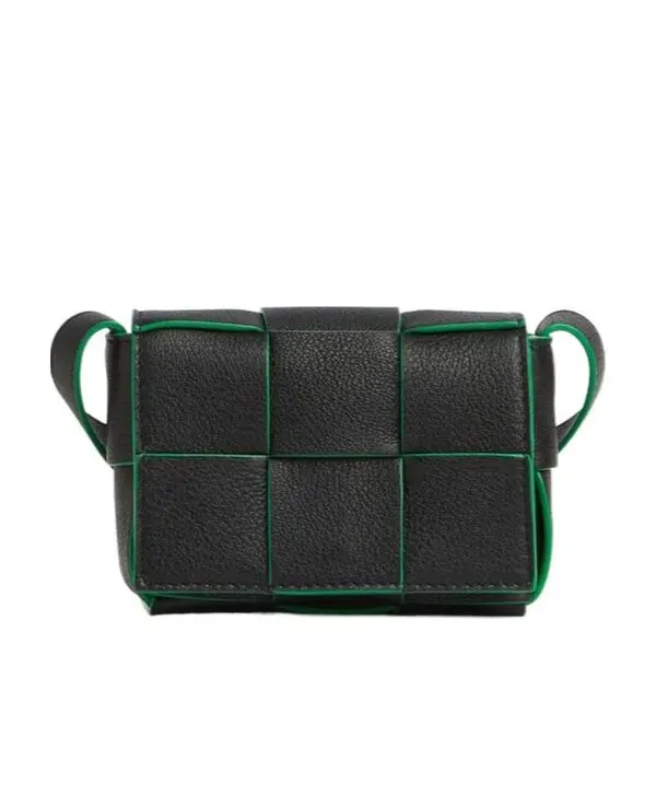 Bottega Veneta Logo Knitted Shoulder Bag - Black