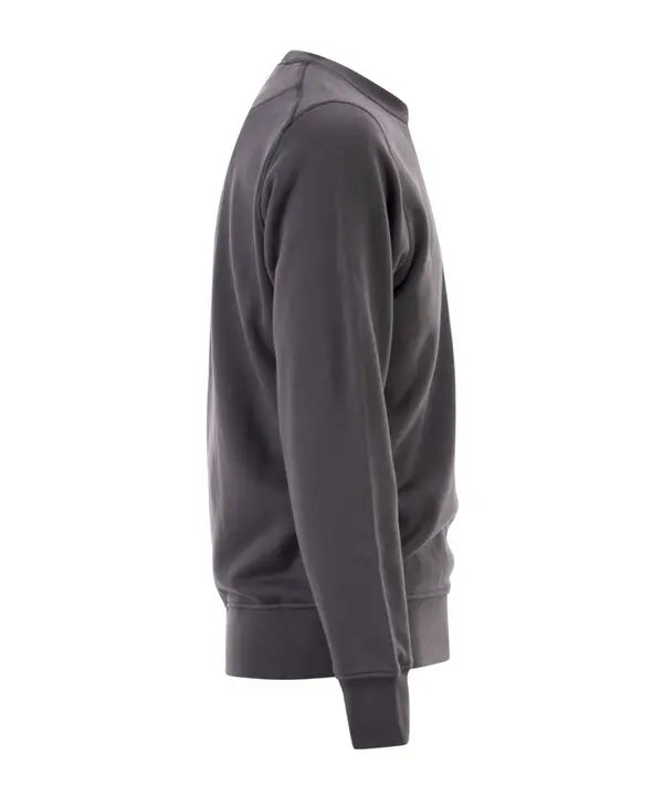 Stone Island Logo Patch Crewneck Sweatshirt - Black