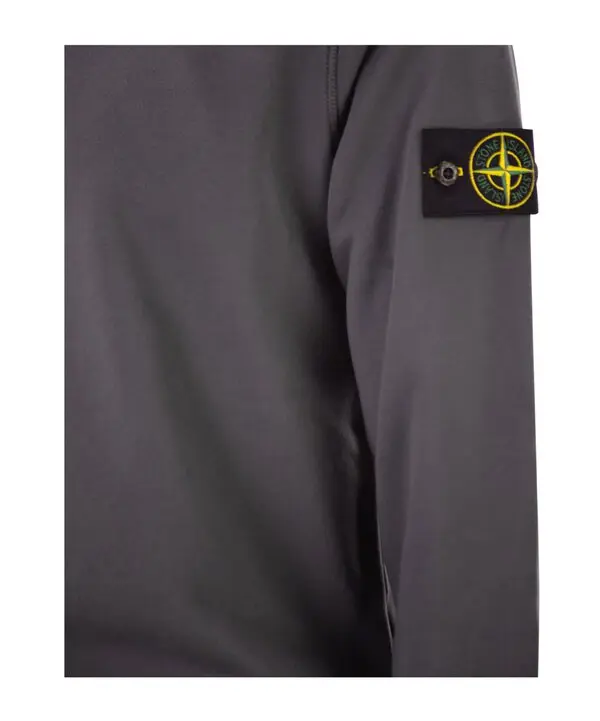 Stone Island Logo Patch Crewneck Sweatshirt - Black