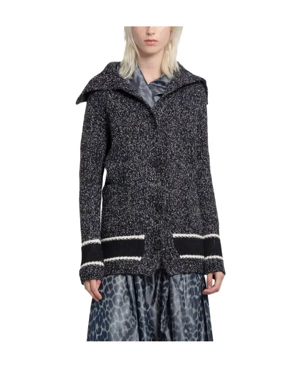 Dior Single-breasted Cardigan With Shawl Collar And Contrast Cuffs