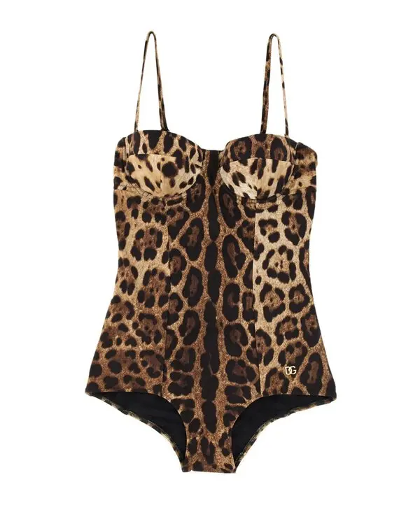 Dolce & Gabbana Leopard-printed One-piece Swimsuit - Black