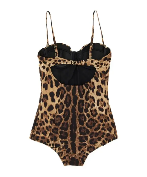 Dolce & Gabbana Leopard-printed One-piece Swimsuit