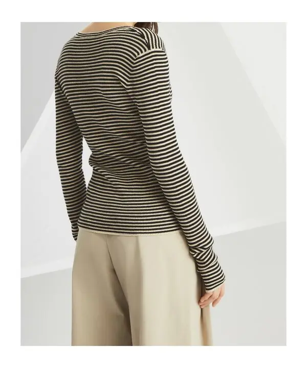 Brunello Cucinelli Striped Knit Cardigan