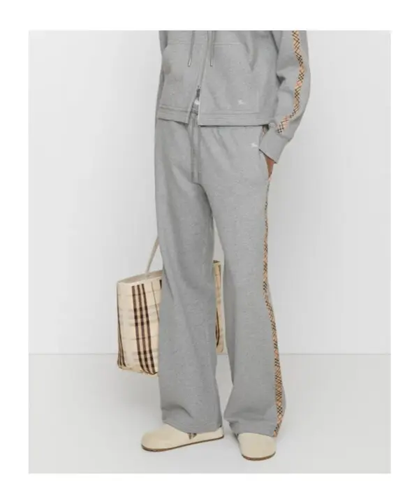 Burberry Wide-leg Checked Band Drawstring Trousers