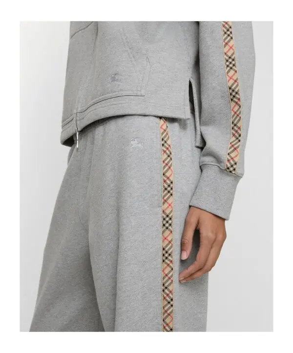 Burberry Wide-leg Checked Band Drawstring Trousers