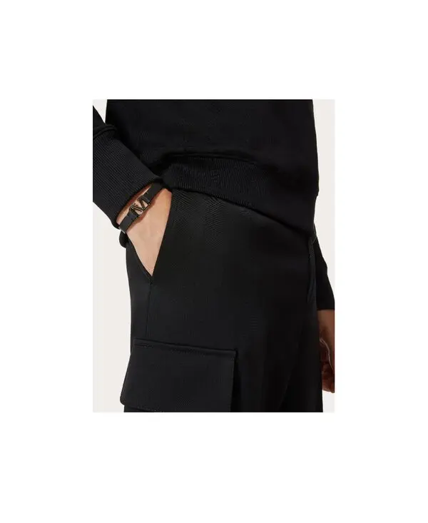 Valentino Garavani Vlogo Signature Leather Bracelet - Black