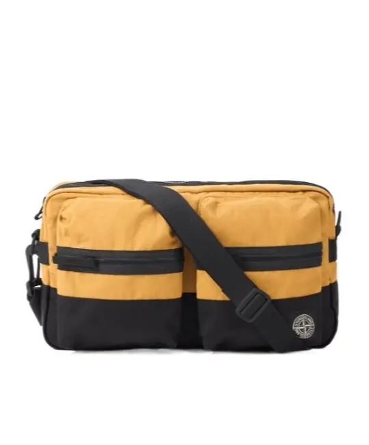 Stone Island Crossbody Bag With Zip Pockets - Mustard-colored