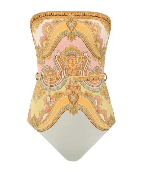 Zimmermann Maxine Chain Trim One Piece - Gold Paisley