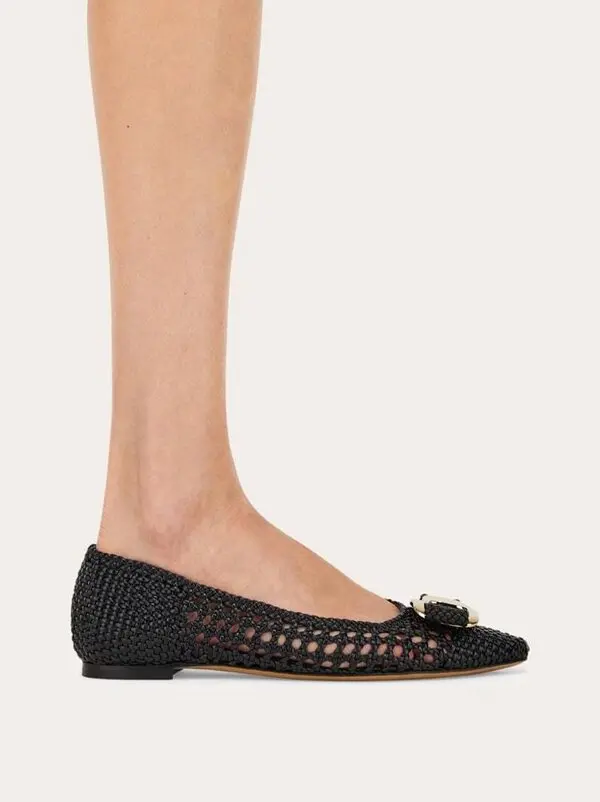 FERRAGAMO Vara Buckle Ballet Flats