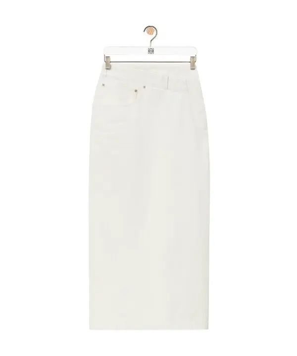 Loewe Deconstructed Denim Skirt - White