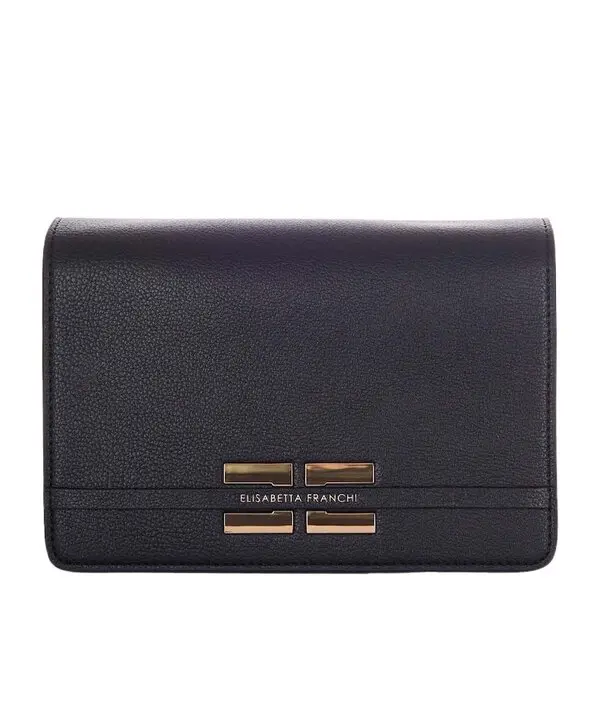Elisabetta Franchi Logo Stamp Foldover Shoulder Bag