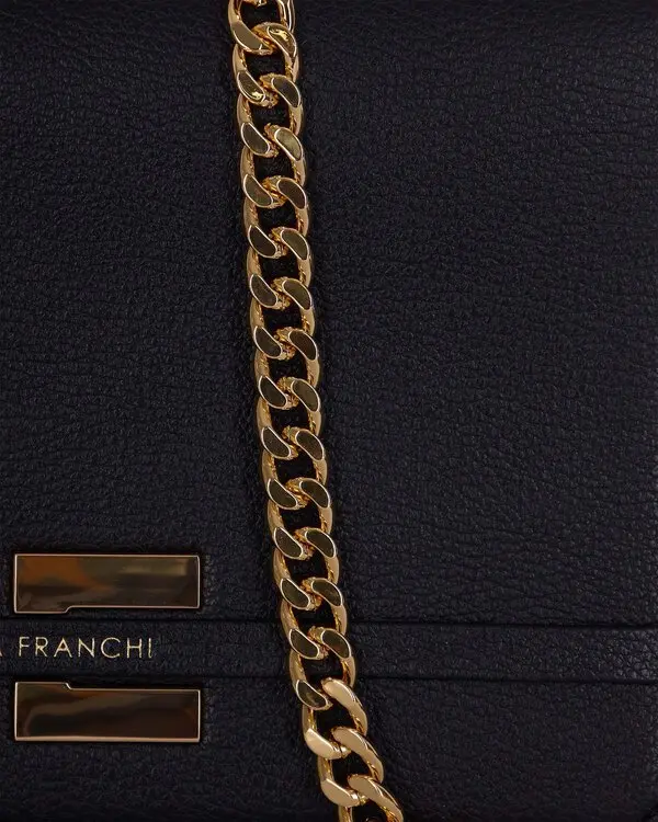 Elisabetta Franchi Logo Stamp Foldover Shoulder Bag