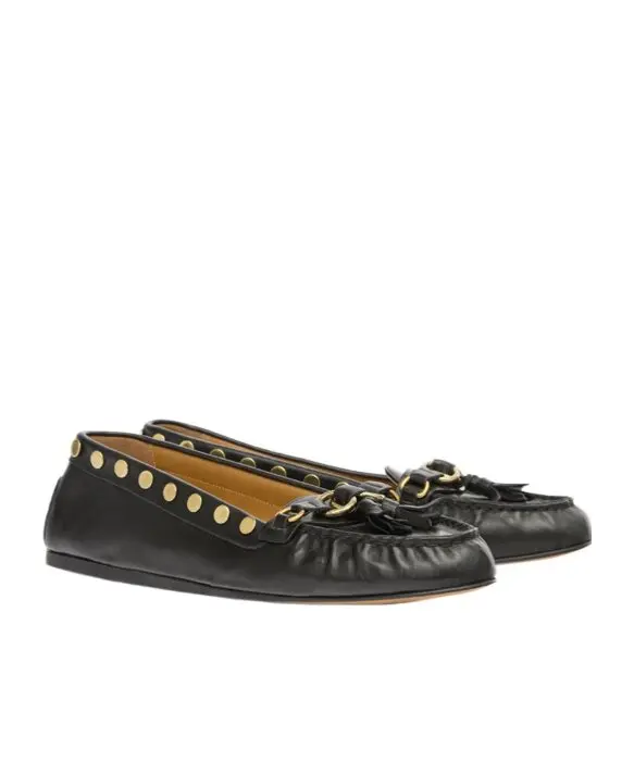 Isabel Marant Étoile Faxel Loafers With Gold-tone Hardware - Black