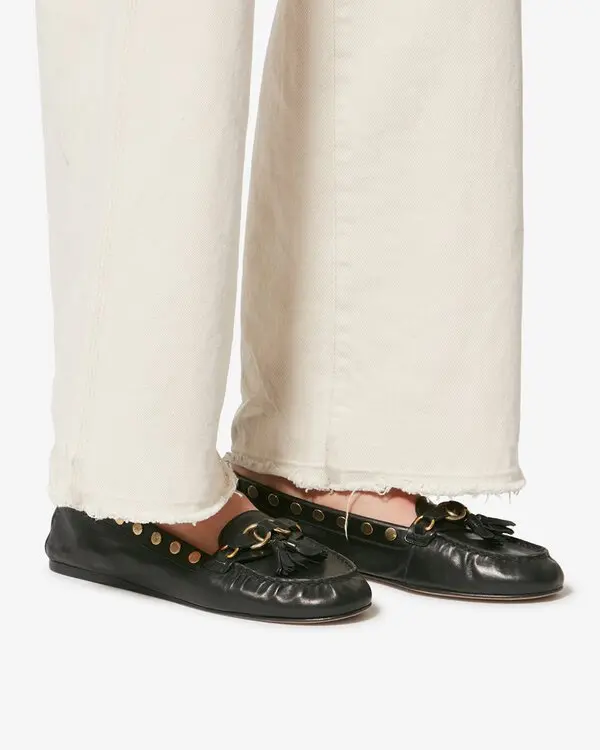 Isabel Marant Étoile Faxel Loafers With Gold-tone Hardware - Black