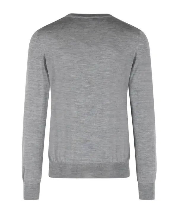 GRAN SASSO Fine Knit Virgin Wool And Cashmere Blend Crew Neck Sweater - Grey