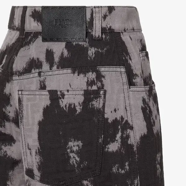 Fendi Ff Animalier Printed Wide Leg Jeans
