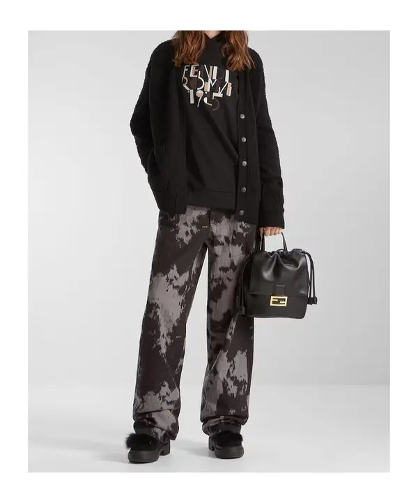 Fendi Ff Animalier Printed Wide Leg Jeans