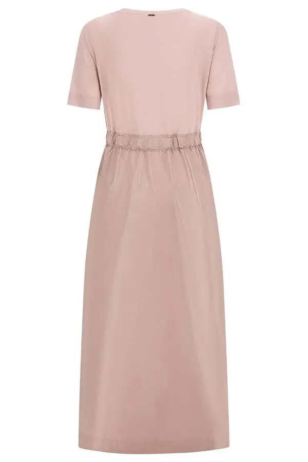 Herno Pleated Drawstring Maxi Dress - Light Pink