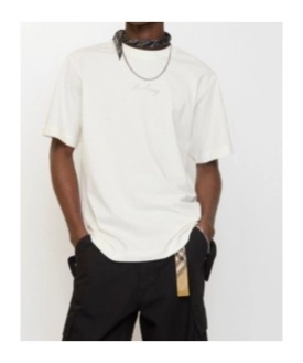 Burberry Logo Embroidered Crewneck T-shirt - Chalk White
