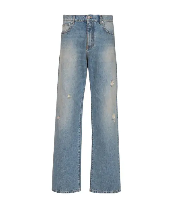 Balmain Distressed Loose-fit Jeans