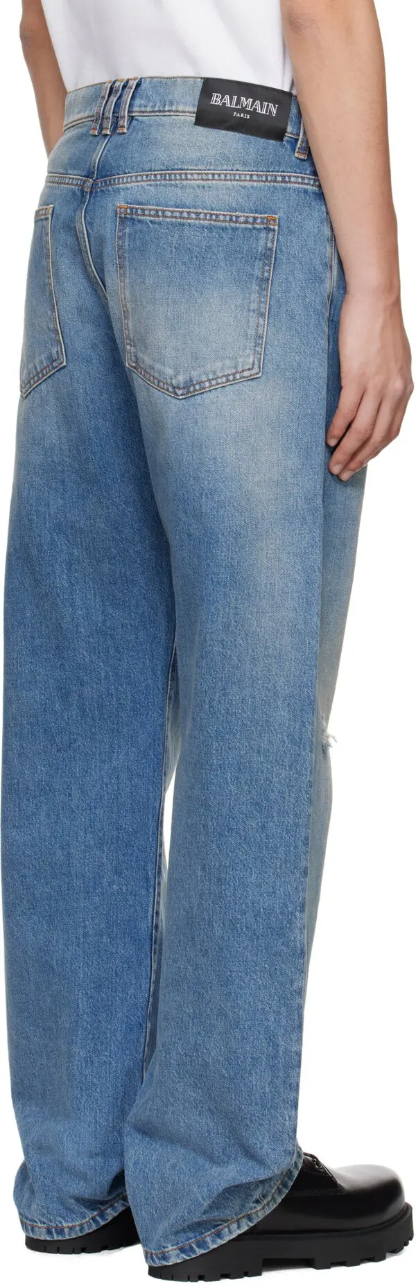Balmain Distressed Loose-fit Jeans