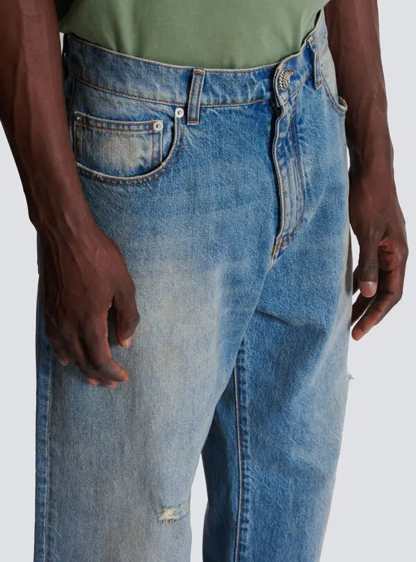 Balmain Distressed Loose-fit Jeans
