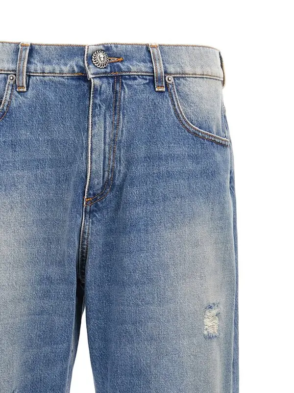 Balmain Distressed Loose-fit Jeans
