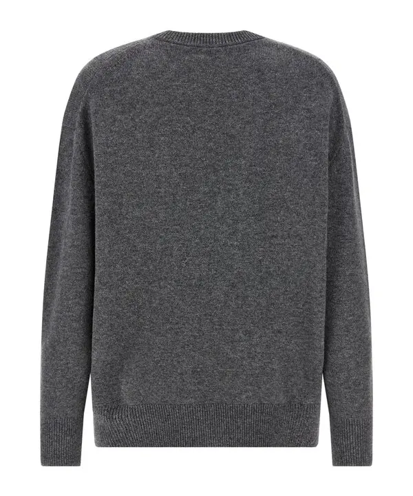 JIL SANDER V-neck Cashmere Blend Sweater - Grey