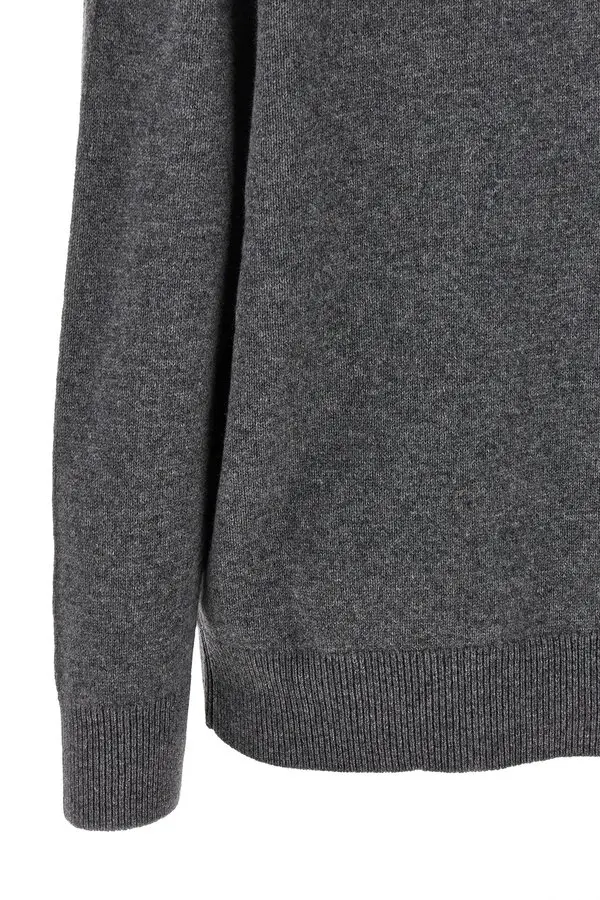 JIL SANDER V-neck Cashmere Blend Sweater - Grey
