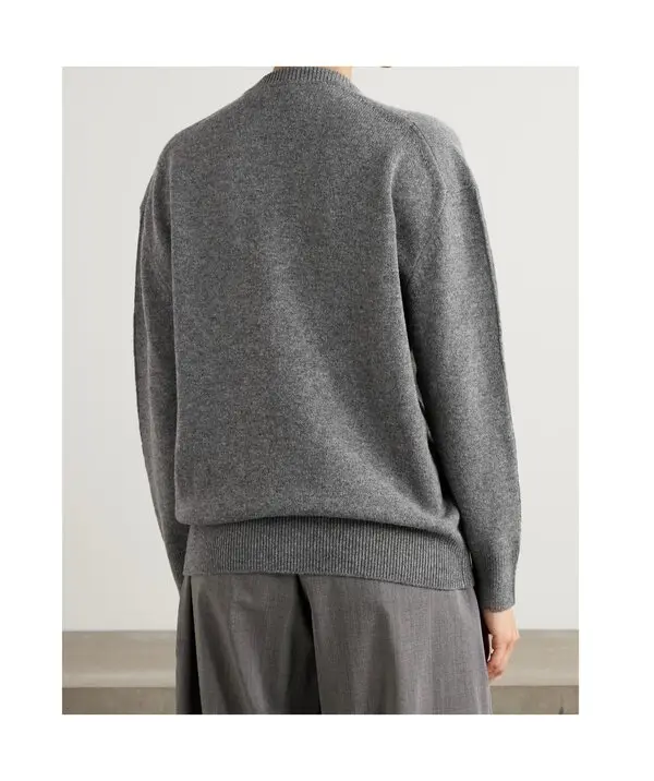 JIL SANDER V-neck Cashmere Blend Sweater - Grey