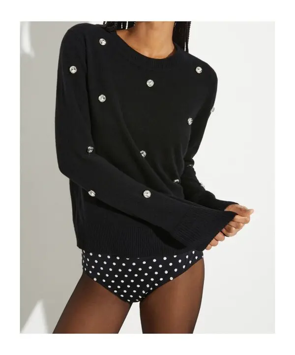 MAXCO. Max&co. Rhinestone-embellished Rib Knit Jumper