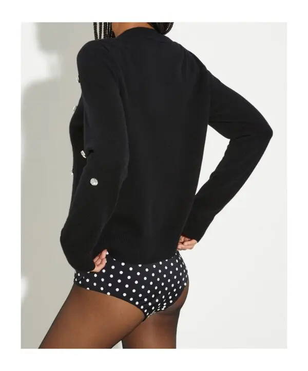 MAXCO. Max&co. Rhinestone-embellished Rib Knit Jumper