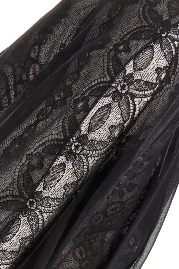 Alberta Ferretti Lace Detailed Draped Blouse