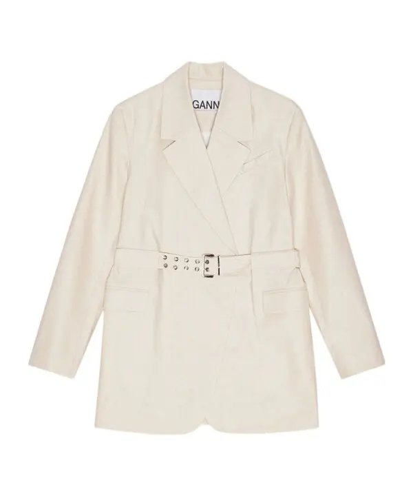 GANNI Belted Tailored Blazer - No