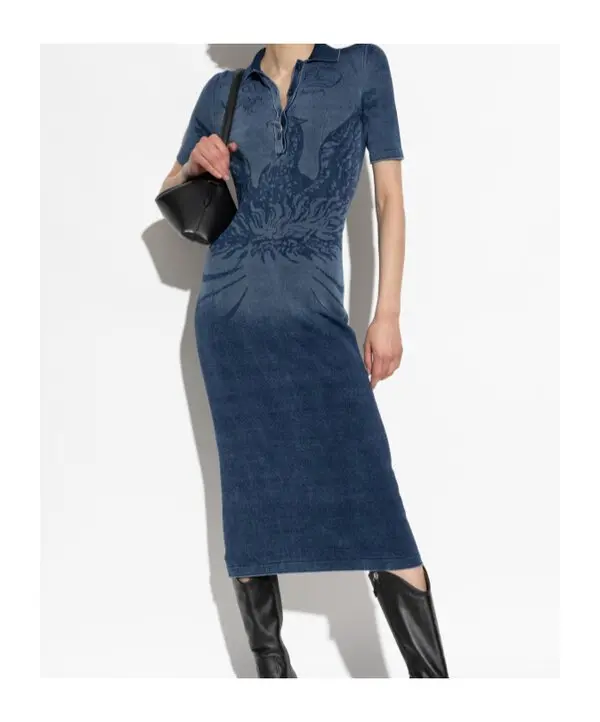 DIESEL® Denim Button-up Midi Dress