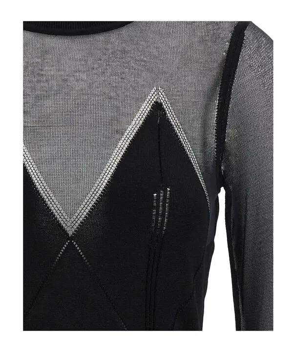 Elisabetta Franchi Long Sleeve High Neck Dress