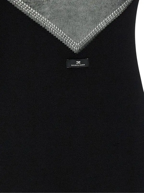 Elisabetta Franchi Long Sleeve High Neck Dress
