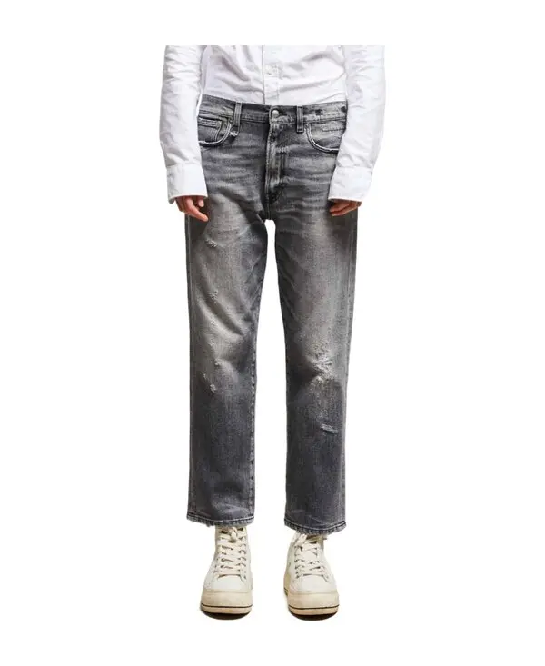 R13 Distressed Boyfriend Jeans - Black
