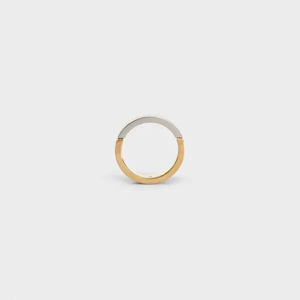 Celine Simple Forms Ring In Brass With Gold And Rhodium Finish - Yellow